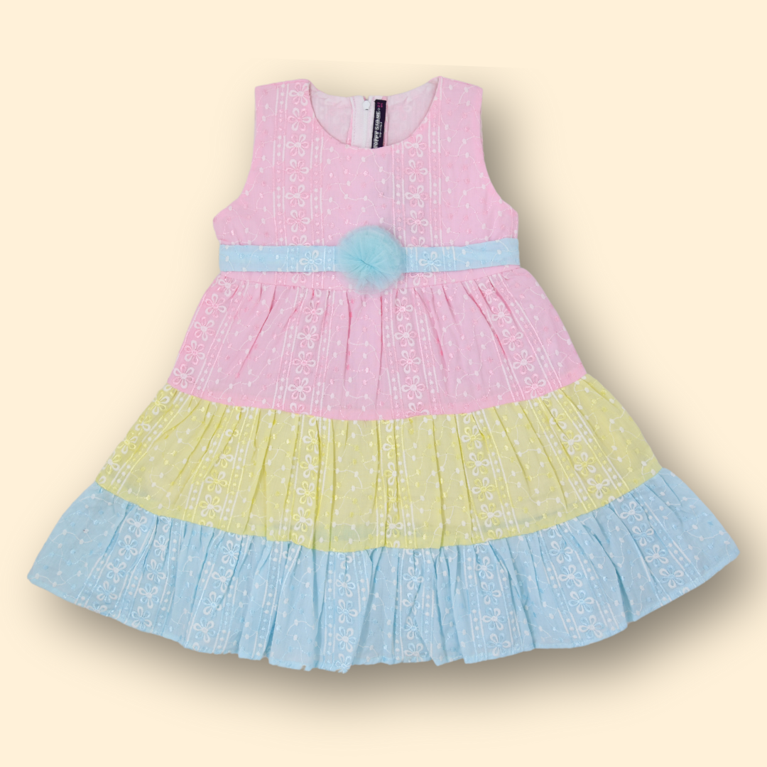 Girls Multi Colored Casual Fit Frock Dress – KinClub